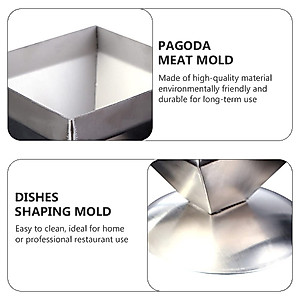 Hemoton Stainless Steel Pyramid Mold Cake Food Mold Stuffed Meat Shape Form Rice Shaper Metal Serving Plate for Home Restaurant Kitchen Size
