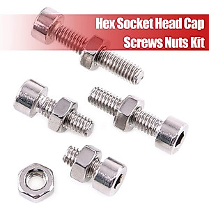 Hilitchi 180pcs M4 Stainless Steel Hex Socket Head Cap Screws Nuts Assortment Kit with Box (M4)