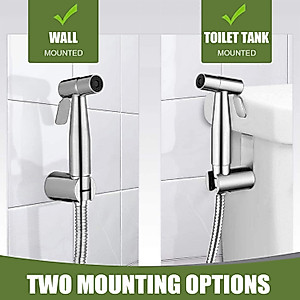 Handheld Bidet Sprayer for Toilet, Stainless Steel Bathroom Personal Hygiene Bidet Sprayer Set, Baby Cloth Diaper Sprayer with Adjustable Water Pressure Control, Perfect for Whole Family Cleaning Use