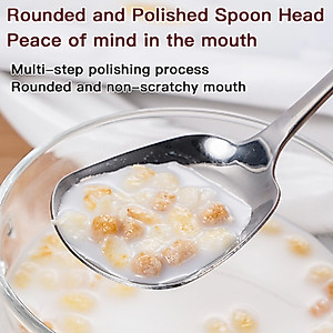 4PCS Square Head Spoons, Korean Style Square Dessert Spoons, Square Spoons, 7 inch Thick Stainless Steel Yogurt SpoonSet for Soup Party Serving