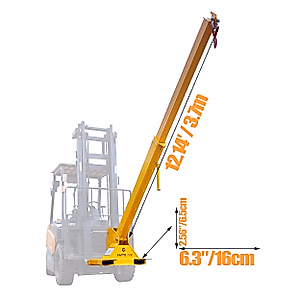 LGXEnzhuo 4400LB Forklift Jib Boom Crane, Forklift Mobile Crane Lifting Hoist with 2 Hooks, Boom Length 7-11 ft, Adjustable Angle 0-75°, Forklift Boom Attachment Towing Handling Equipment
