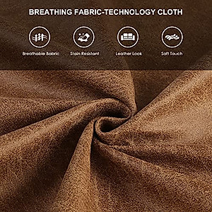 HIFIT Sofa Couches, 79” Mid-Century Modern Couch, Breathable Faux Leather Couch with Upholstered Cushions/Pillows, 3-Seat Sofas & Couches, for Living Room Apartment Office,Brown