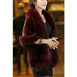 Women's Faux Fur Shawl Soft Versatile Scarf Wrap Shrug Winter Warm Cloak Coat Cape for 1920s Bridal Wedding Evening Dresses