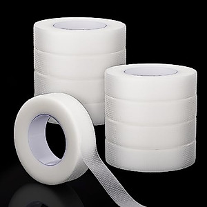 GCQQ Lash Tape for Eyelash Extensions, 9 Rolls Micropore Tape, Eyelash Tape for Lash Extensions, Makeup, 0.5" x10 Yards, Individual Package(Clear)