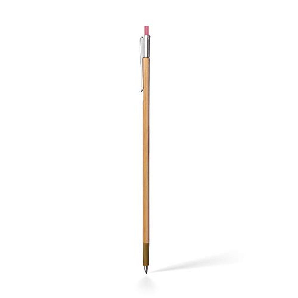 New Pen Bookmark with Refills | Erasable Ballpoint Gel Pen and Bookmark 3-in-1 | Ink Novelty Pen with Eraser | Page Marker | Book Marker | Page Holder Clip | Gift for Reader and Writer (Wood)