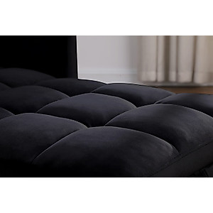 Otnqu Sleeper Chair Bed,Convertible Single Sofa Chair Bed with Pillow,Pull Out Sleeper Bed with Adjustable Backrest,Multi-Functiona Lounge Chair for Living Room(Black)