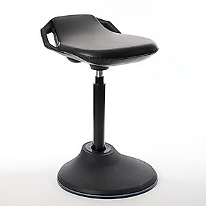 BonVIVO Standing Desk Chair - Ergonomic Chair for Tall Office Desks w/ Back Support and Handles for Posture and Balance - Work from Home High Stool - Black