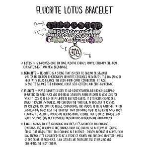 SPUNKYsoul Purple & Green Fluorite Lotus New Beginnings Bracelet Hematite for healing Stack Bracelet Set Collection