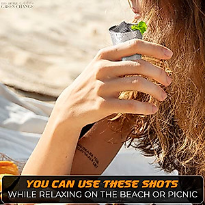 Set of 15pcs Stainless Steel Shot Glasses Drinking Vessel - 30 ml (1oz) Outdoor Camping Travel Coffee Tea Cup, Silver Cup - Unbreakable Metal Shooters for Whiskey Tequila Liquor Great Barware Gift