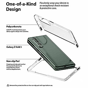 EAXER for Samsung Galaxy Z Fold 3 5G Transparent Hard PC Shockproof Phone Case Cover Non-Yellowing, Hard PC Slim Cases Cover for Samsung Z Fold3 5G, Crystal Clear