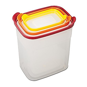 Joseph Joseph Nest Storage Tall Plastic Food Storage Containers Set with Lids Airtight Microwave Safe, 6-Piece