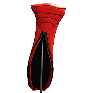 New Red Zipper #3 Wood Leatherette Neoprene Golf Club head cover Snug Fit for Woods up to 200cc Headcover prevents Scratching Chipping Clanking