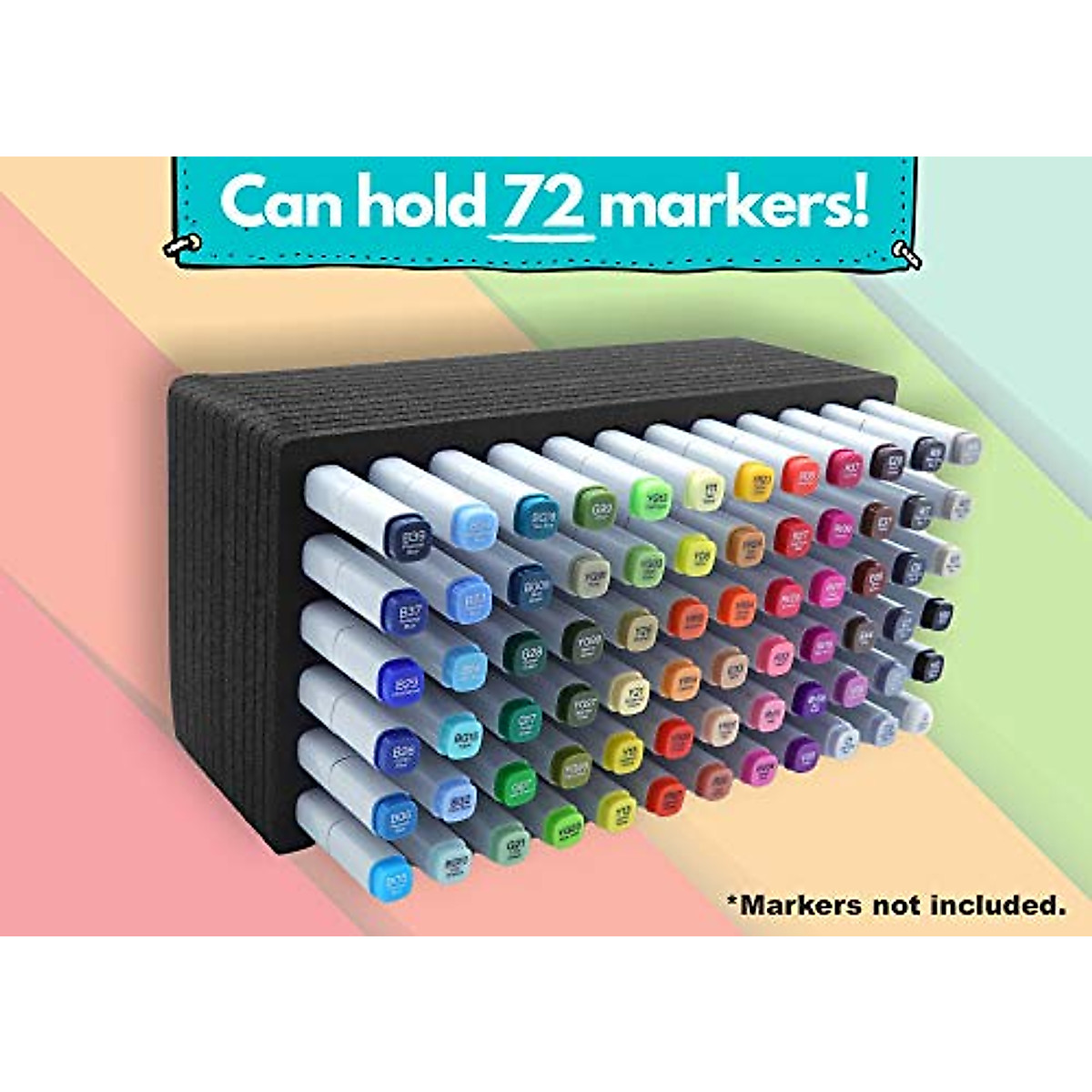 Polar Whale 4 Art Marker Storage Tray Organizers Pen Pencil Brush Storage Design Stand Supply Horizontal Storage Non-Scratch Non-Rattle Washable Compatible with Copic and More Each Holds 72