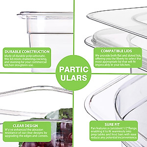 KesaPlan 8 Pack Clear Polycarbonate Food Pans, 1/6 Size 4 Inch Deep Commercial Food Storage Containers, restaurant salad bar containers with lids for Kitchen Restaurant Food Prep