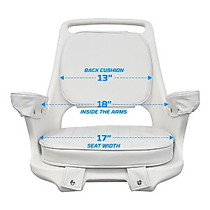 Wise 8WD1007-3-710 Captains Chair with Cushions and Mounting Plate, White