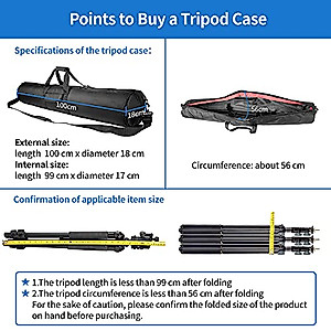 HEMMOTOP Tripod Carrying Case Bag 39x7x7in/100x18x18cm Heavy Duty with and Shoulder Strap Padded Carrying Bag for Light Stands, Boom Stand,Tripod,Mic Stand and Tent Pole