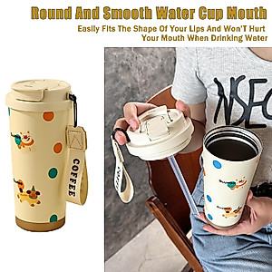 Ausenzup Water Bottle - 500ml / 16.9oz Vacuum Insulated Water Cup With Lid And Straw - Stainless Steel Travel Car Coffee Mug Hot Cold Drink Iced Coffee Tumbler Bride Gifts Christmas/Wedding(C)