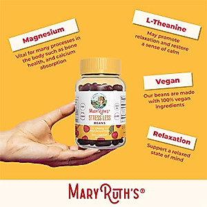 MaryRuth's Stress Relief Vita-Beans for Adults | Made with Magnesium Citrate & L-Theanine | Natural Calm, Relaxation, Stress and Mood Support Supplement for ages 14+ | Vegan | Non-GMO | 60 Count