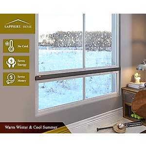 Sapphire Home Under Door Draft Stopper, 30 to 36 Inch Adjustable Waterproof Double Draft Blocker (Brown)