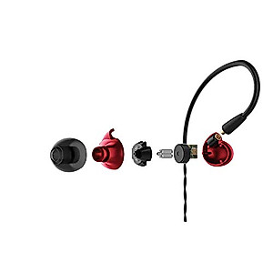 FiiO F9 Best Over The Ear Headphones/Earphones/Earbuds Detachable Cable Design Triple Driver Hybrid in-Ear Monitors with Android Compatible Mic and Remote (Red) ...