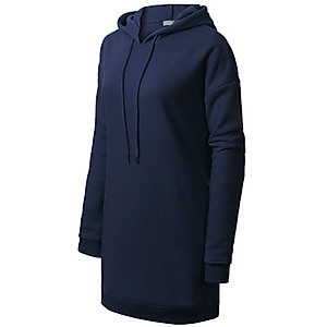 Design by Olivia Women's Casual Oversized Fleece Hoodie Sweatshirts Loose Pullover Tunic Fall Outfits S~3X Navy Blue ML