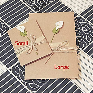 Handmade Flower Greeting Card Gift Card Holder with envelope Wish Card Message Slip Thank You Card DIY Vintage Kraft 2.79"x4.13" Pack of 10