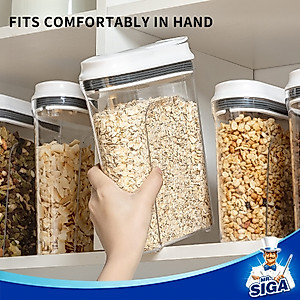 MR.SIGA 2 Pack Airtight Cereal Dispenser Set, Cereal Containers Storage Dispenser, BPA Free, 1.6 L / 1.69 qt, Large, White