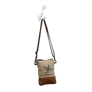 Myra Bag womens Flying Bird Upcycled Canvas Crossbody Bag S-0886