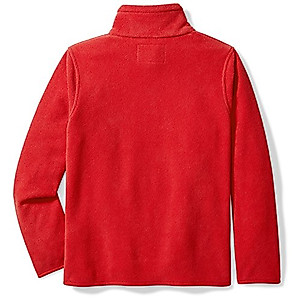 Amazon Essentials Boys' Polar Fleece Full-Zip Mock Jacket - Discontinued Colors, Red, Large