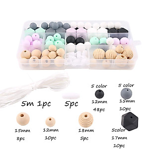 Promise Babe Silicone Teether Chew Round Beads Bulk DIY Crafts Teething Accessories Organic Pram Toy Nurse Charm Kid Chewable Toy