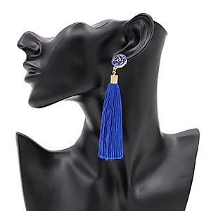 Zealmer Colorful Tassel Earrings For Women Bohemian Long Dangle Drop Statement Earrings Fashion Jewelry For Birthday Christmas Valentines Day Gift