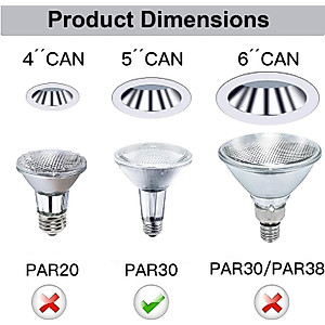 Ivyemons PAR30 Long Neck Halogen 60W 120V - 6 Pack PAR30 Flood Light Bulbs E26 Base, 60W PAR30 Dimmable 2800K Warm White, Long Lasting PAR30 Halogen Bulb for Tracking Light, Recessed Light