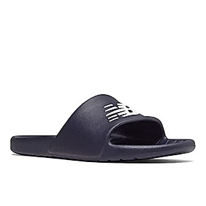 New Balance Unisex-Adult 100 V1 Slide Sandal, Navy/Navy, 12.5 Wide Women/11 Men