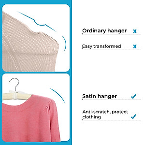 JS HANGER Padded Hangers - 17 Inch Extra Large Heavy Duty Cotton Covered Coat Hangers No Shoulder Bump for Women Clothes, Sweaters, Dresses, Clothing, Weddings, Lingerie Pack of 10, Beige