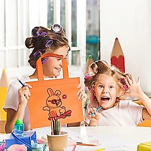 SPERPAND 60 Pieces Non-Woven Party Gift Bags, Treat Tote Bags with Handles, 10 Colors Party Favor Bags for Baby Shower, Birthday, Rainbow Party Supplies