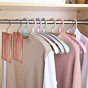 FOCCTS 20 Pcs Cedar Hangers Blocks, Natural Red Cedar Blocks for Clothes Storage, Cedar Hang Ups Set Household Protector, Aromatic Cedar Wood Hangers