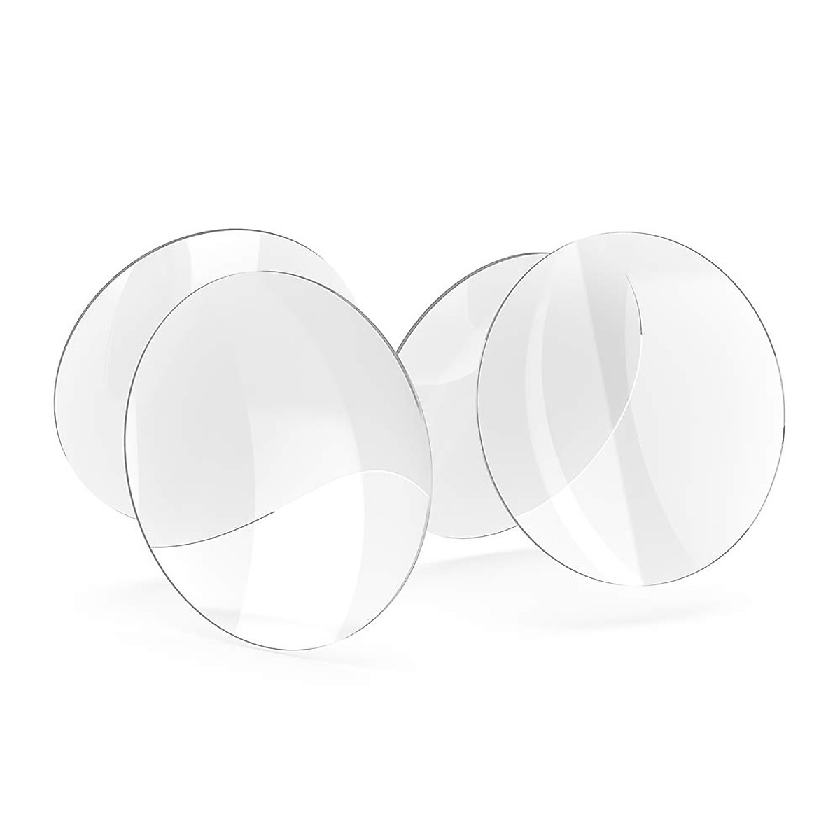 Door Knob Wall Shield, Transparent Round Soft Rubber Wall Protector Self Adhesive Door Handle Bumper (Large Round 3.54" 4PCS, Clear)