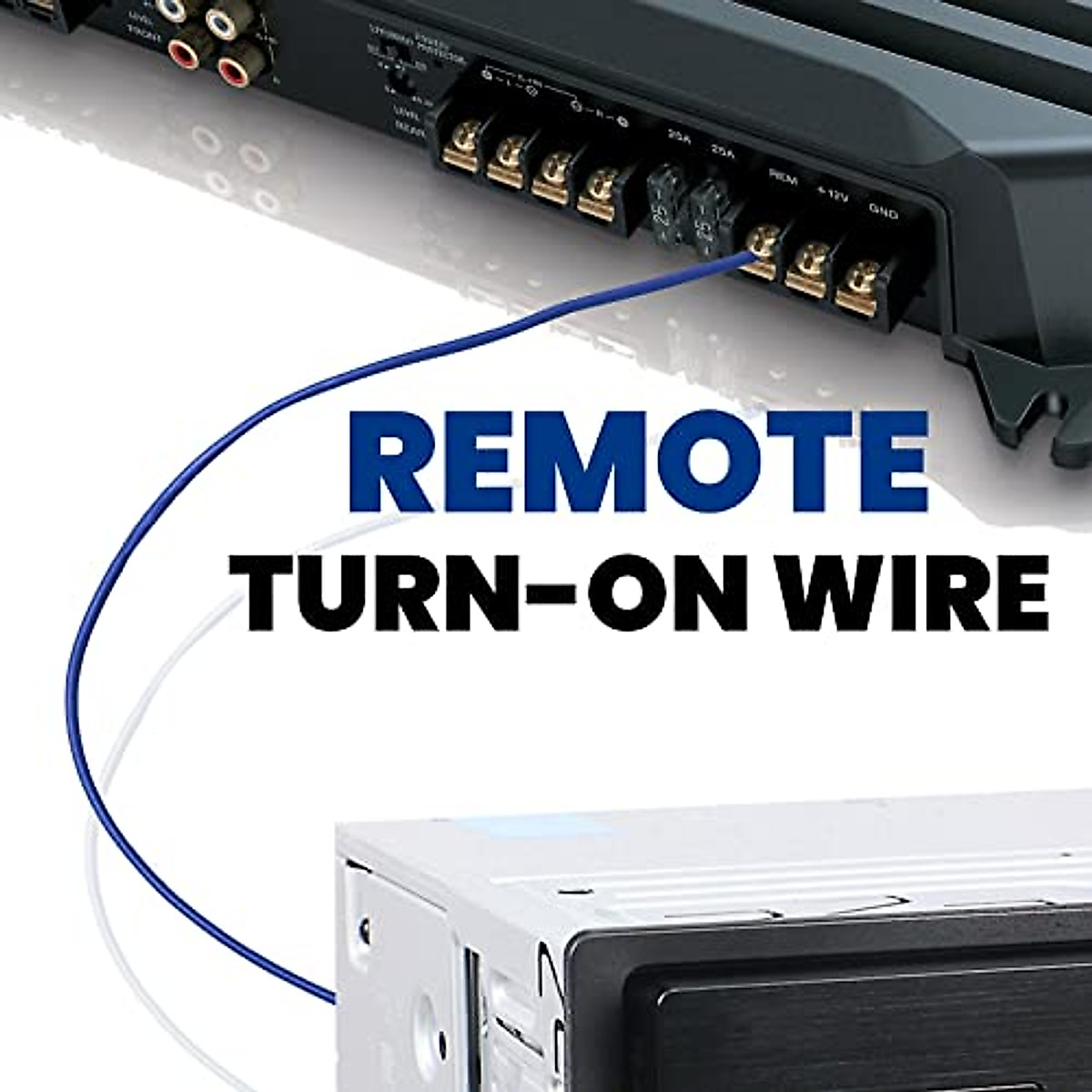 Pyle Car Stereo Wiring Kit - Audio Amplifier & Subwoofer Speaker Installation Cables (4 Gauge), Blue (PLAM40)