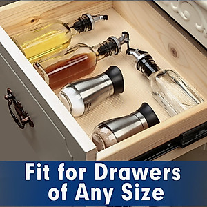 White and Clear Shelf Cabinet Liner, Drawer Liners Non-Adhesive 12 in X 20 Ft, Strong Grip Non Slip Shelving Liner for Kitchen Cabinets, Easy Install Storage, Drawers, Shelves Kitchenware Tableware L