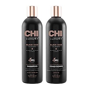CHI Luxury Black Seed Oil Blend Gentle Cleansing Shampoo 12 Fl Oz, CHI Luxury Black Seed Oil Blend Moisture Replenish Conditioner 12 Fl Oz (pack Of 2)