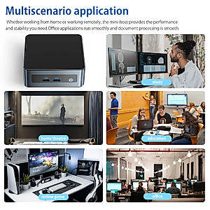 AskHand Mini PC AMD Ryzen 7 5700U (8 Core 16 Threads 4.3 GHz) 16GB DDR4 RAM 512GB PCIE SSD, Windows 11 Pro Support/WiFi 6E /BT-5.2 /USB*4 /USB-C /2*HDMI, 4K@60Hz 3 Screens Simultaneous Output
