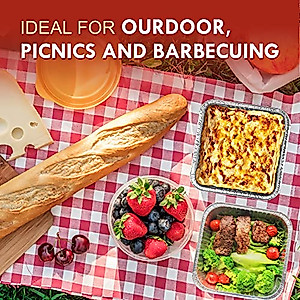 ZALAXY 8" Square Disposable Aluminum Cake Pans with Lids, Foil Pans Food Containers Perfect for Baking Cakes, Cooking, Roasting, Homemade breads (20 Pack)