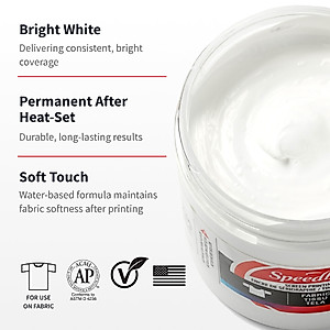 Speedball 004603 Fabric Screen Printing Ink, 32 Fl. Oz, White