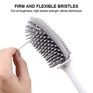 SetSail Silicone Toilet Brush, 2 Pack Toilet Bowl Brush and Holder Toilet Scrubber with Silicone Bristles Flat Flexible Toilet Brushes for Bathroom with Holder Toilet Cleaner Brush