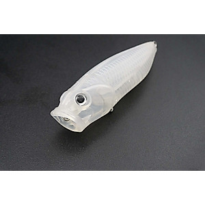 10PCS Unpainted Fishing Popperbait Blanks 8.3cm 11.6g with 6mm Free 3D Simulation Fishing Eye Popper Baits Artificial Blank Clear Hard Baits Trout Salmon Minnow Lure Crankbait Topwater Freshwater