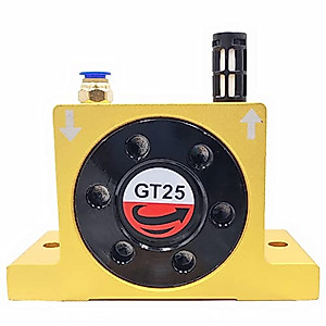 DCYNXC GT25 Industrial Turbine Vibrators, G 1/4" Pneumatic Compressed Air Power Turbine Vibrator Wheel Type Silent Golden Industrial Turbine Vibrator with Muffler