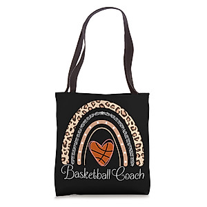Basketball Coach Boho Rainbow Funny Basketball Coach Tote Bag