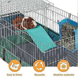 Cimiycob Guinea Pig Cage Liners for C&C 27 x14in 2 Pack, Washable Guinea Pig Pee Pads, Waterproof Reusable & Anti Slip, Super Absorbent Guinea Pig Bedding for Small Animal, Rabbit, Bunny, Chinchilla