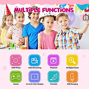Kids Digital Camera - HD Upgrade for Girls & Boys Age 3-10 - 32GB SD Card, Silicone Cover, Christmas & Birthday Gifts