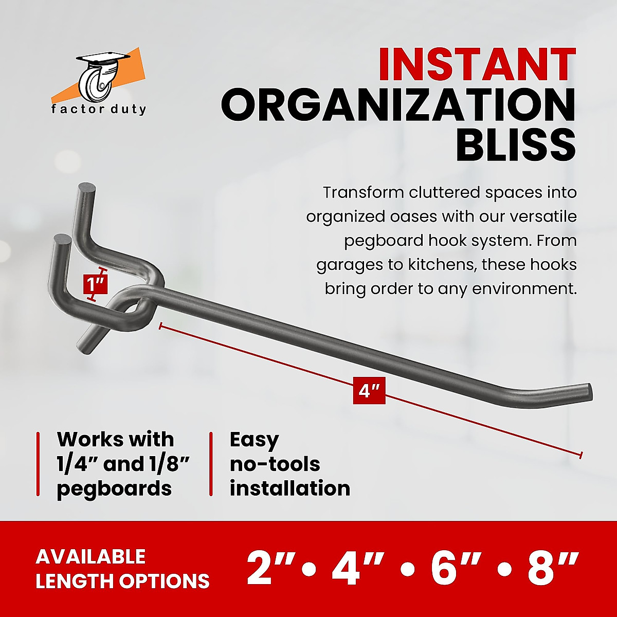 Online Best Service 200 Pack PEG Board Pegboard Shelving Hooks 4" Length Wholesale Lot